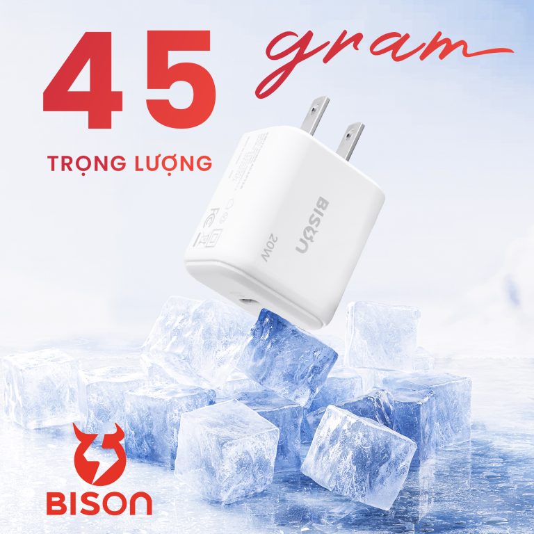Củ sạc nhanh BISON PD 20W USB-C BCH540 chuẩn us - Bison